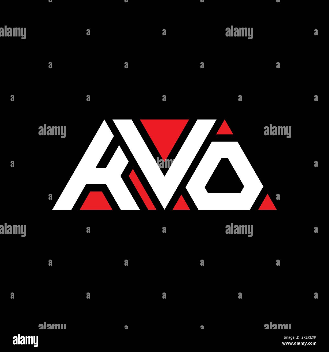 KVO triangle letter logo design with triangle shape. KVO triangle logo ...