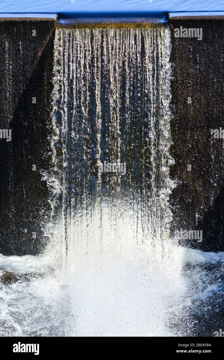 Natural background fresh water flow lush green foliage copy space Stock ...