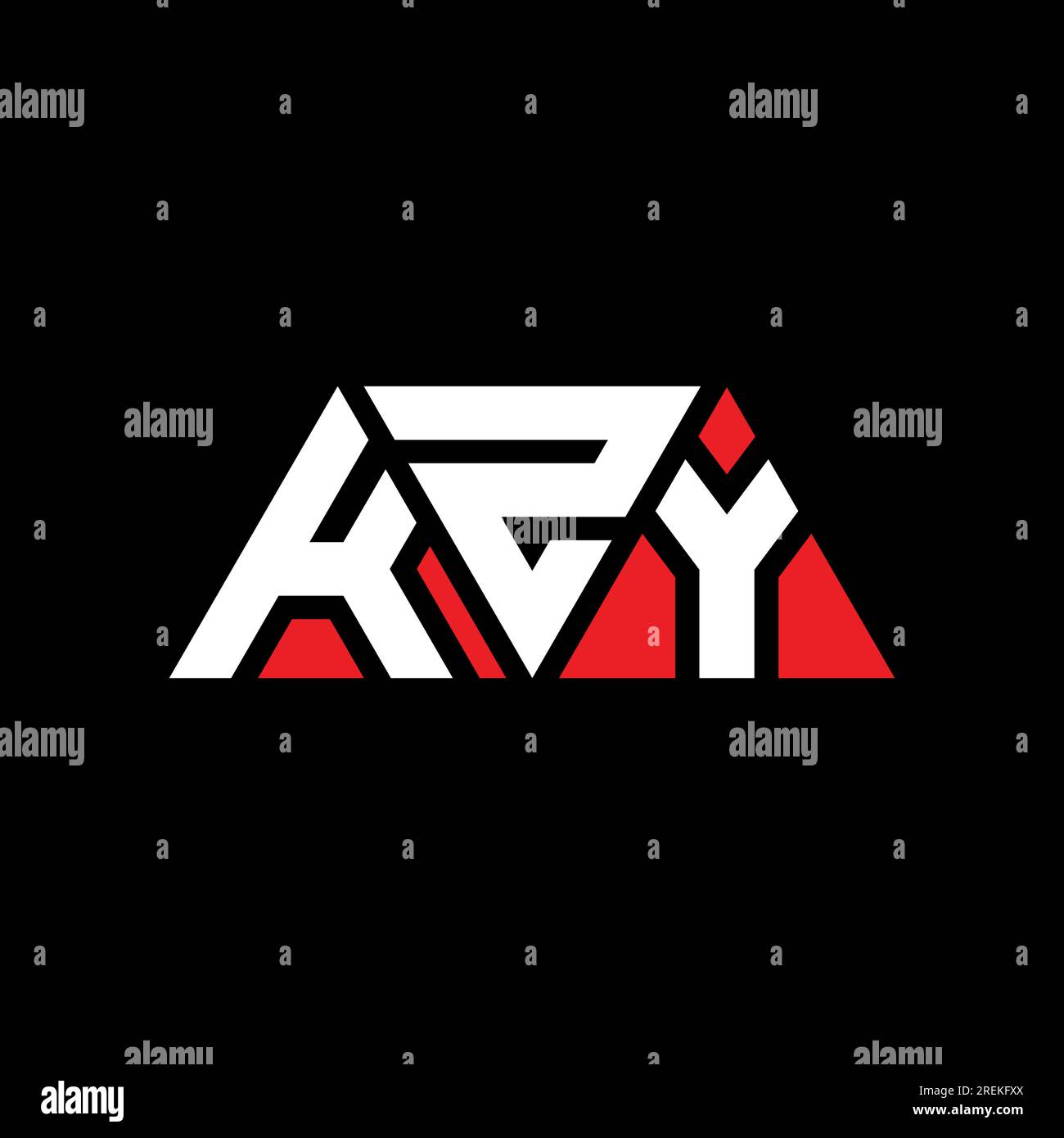 KZY triangle letter logo design with triangle shape. KZY triangle logo ...