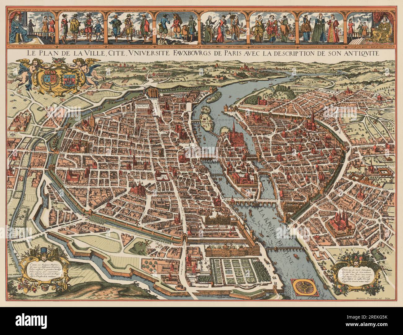 Le plan de la ville, cité, université, fauxbourgs de Paris, avec la ...