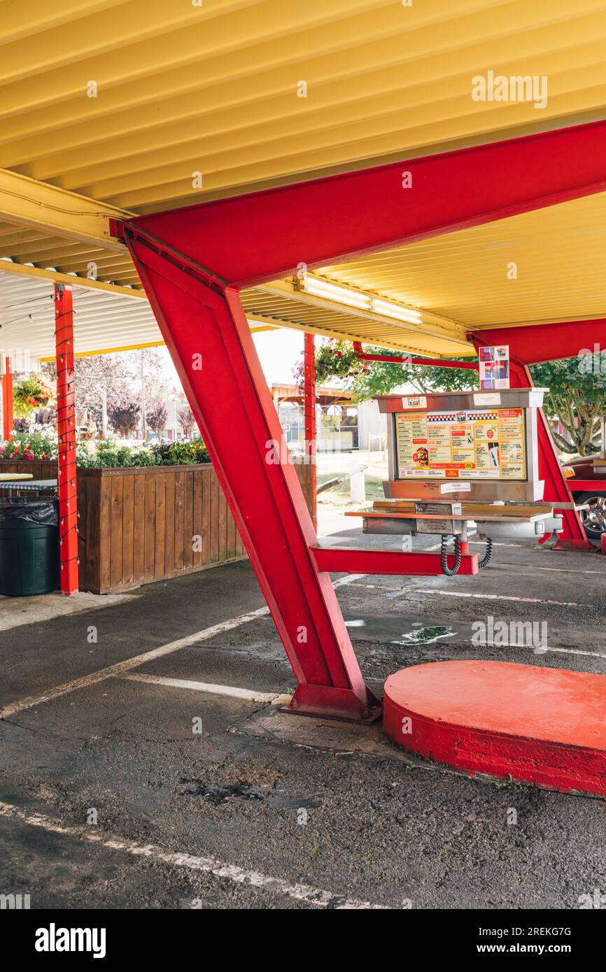 Wally's White River Drive-In retro fast food restaurant with a simple ...