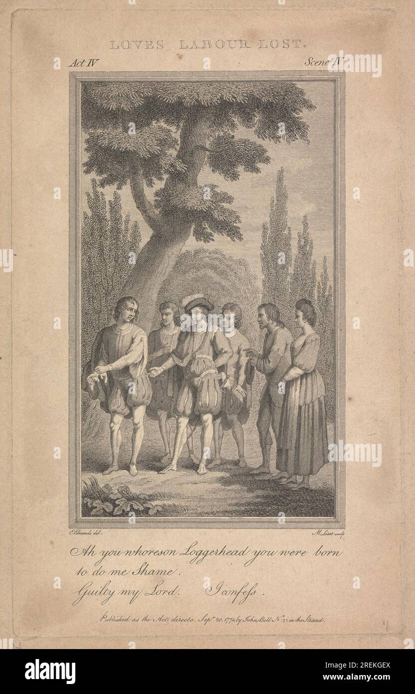 Loves Labour Lost, Act. IV, Scene IV 1774 by Mathieu Liart Stock Photo ...