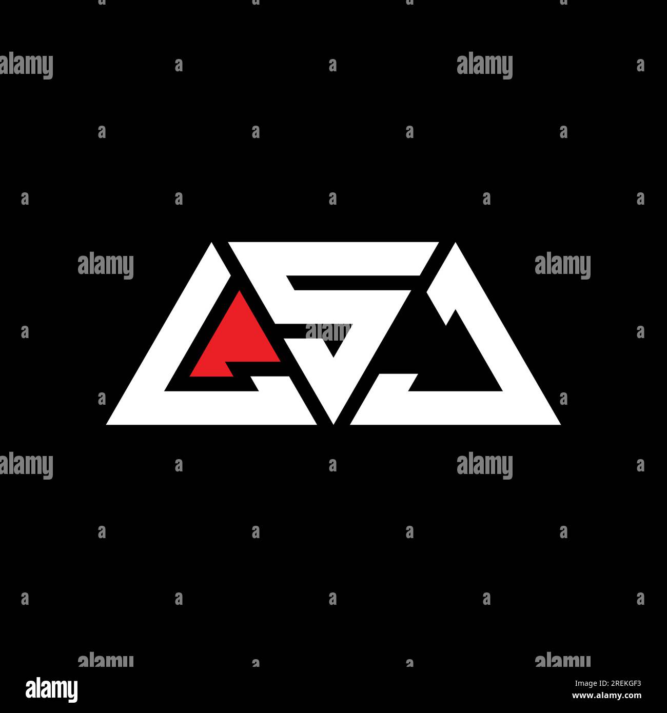 LSJ triangle letter logo design with triangle shape. LSJ triangle logo ...