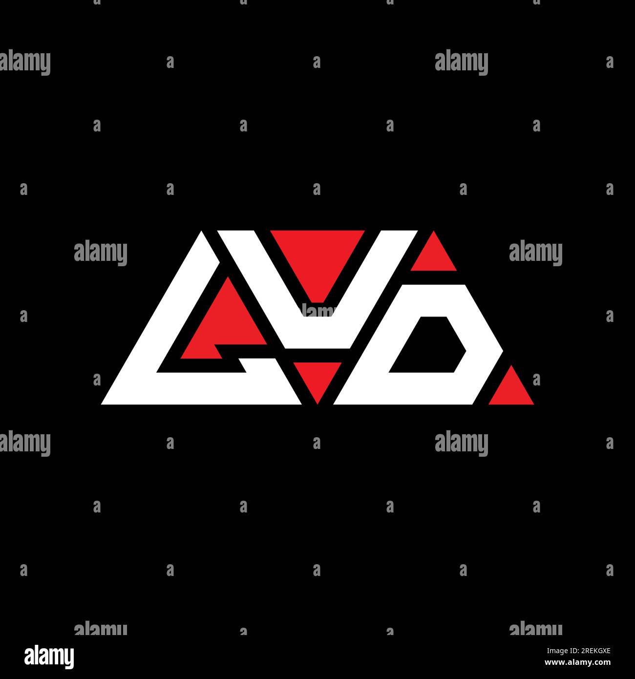 LUD triangle letter logo design with triangle shape. LUD triangle logo ...