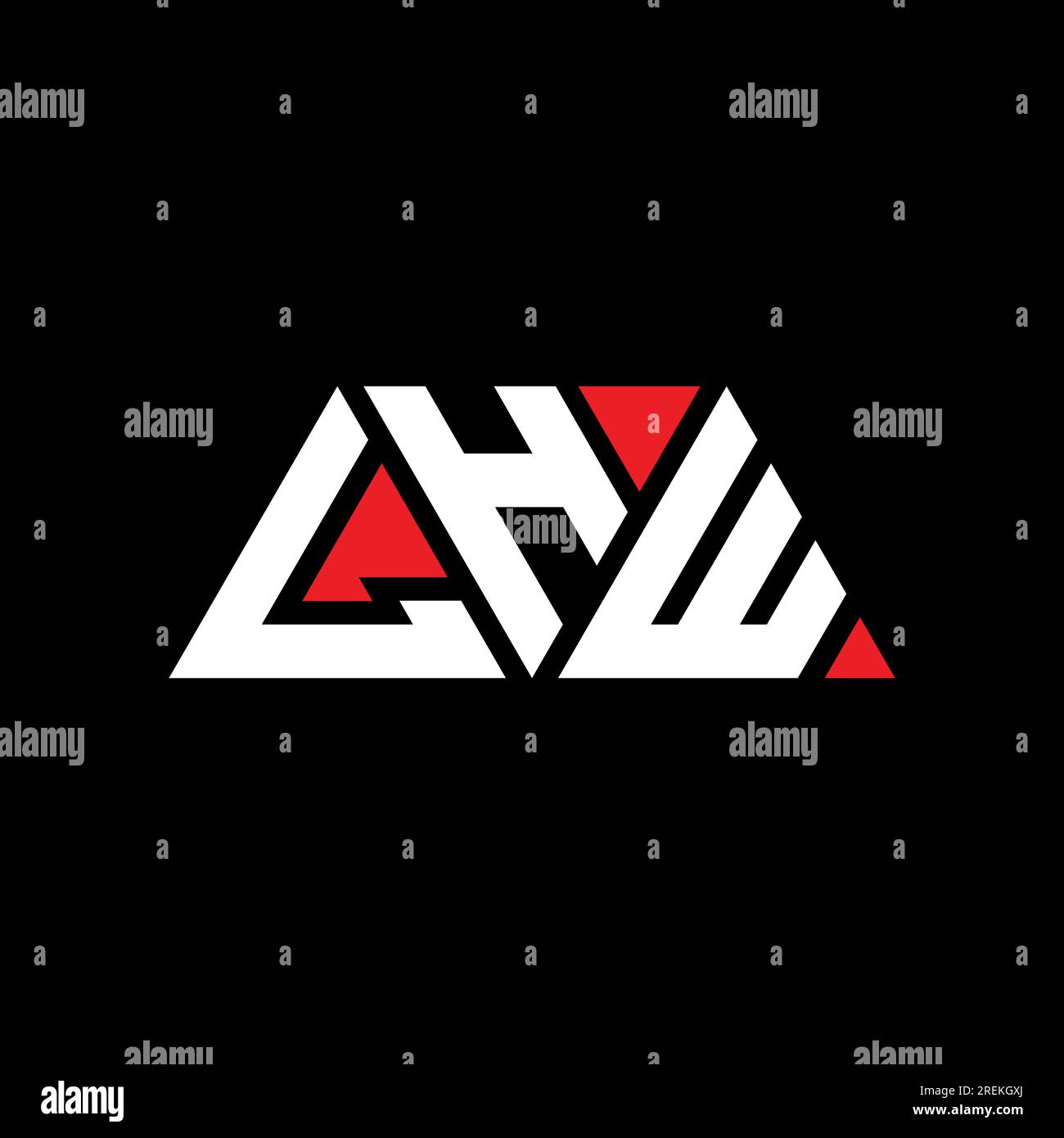 LHW triangle letter logo design with triangle shape. LHW triangle logo ...