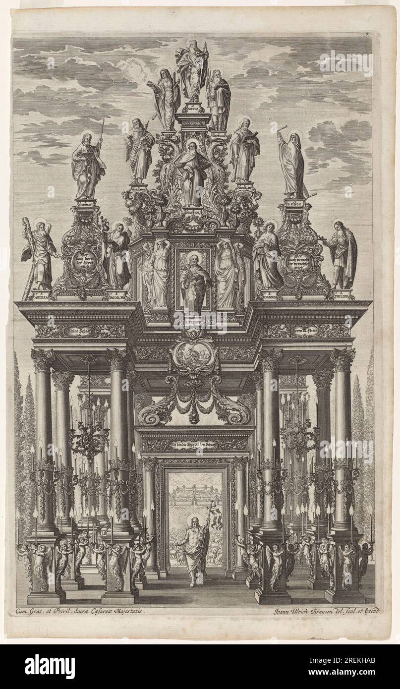 "Johann Ulrich Kraus, Frontispiece with Triumphal Arch with Christ and ...