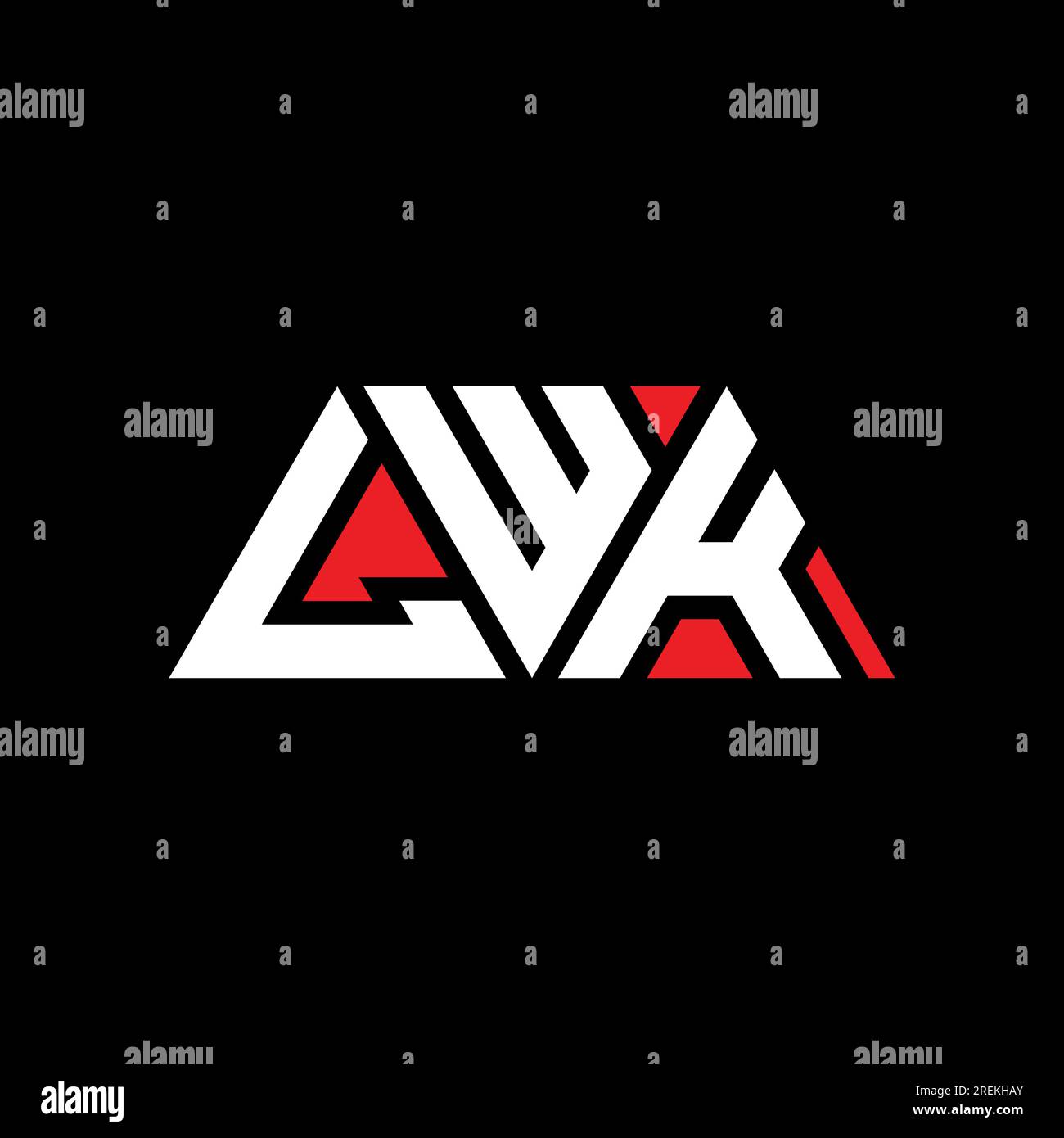 LWK triangle letter logo design with triangle shape. LWK triangle logo ...
