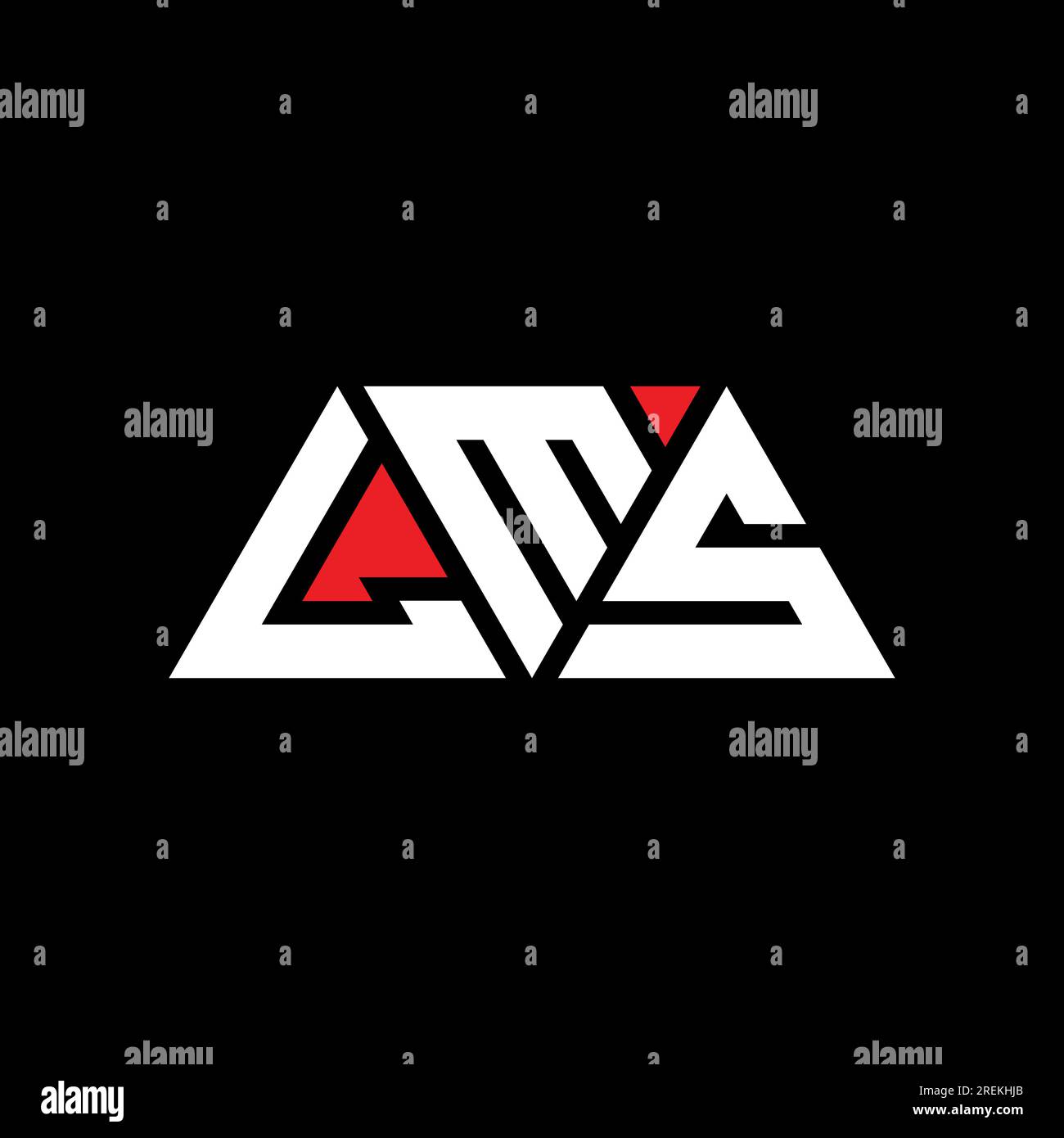 LMS triangle letter logo design with triangle shape. LMS triangle logo ...