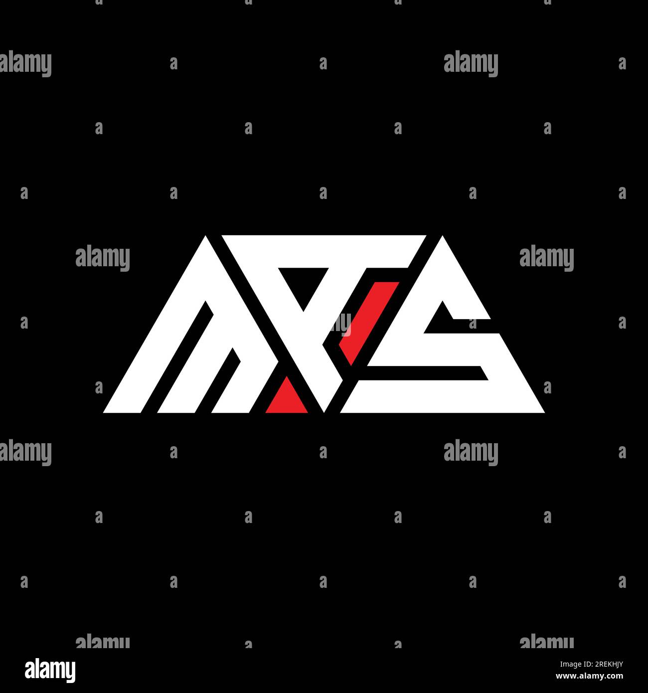 MAS triangle letter logo design with triangle shape. MAS triangle logo ...