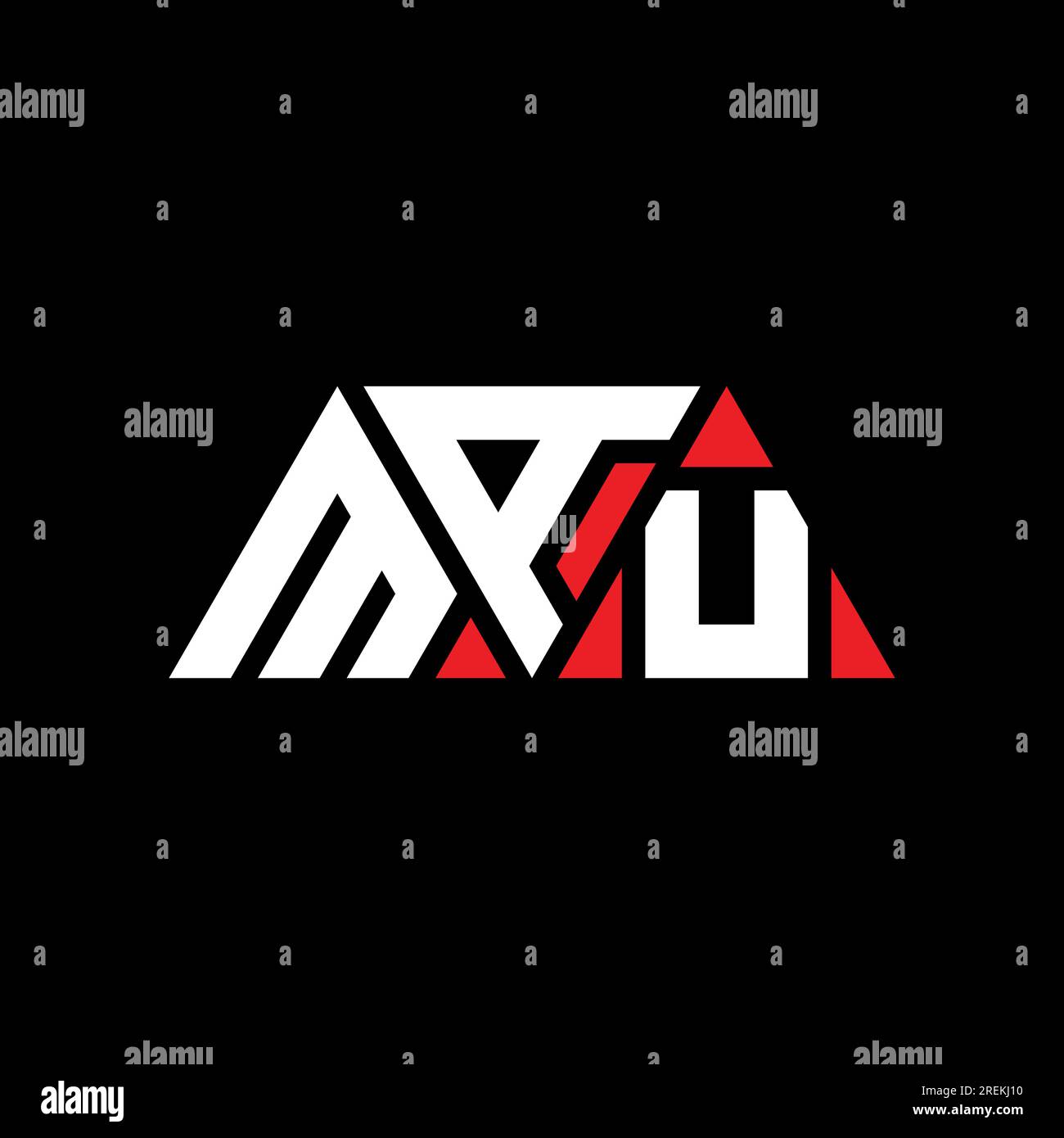 MAU triangle letter logo design with triangle shape. MAU triangle logo ...