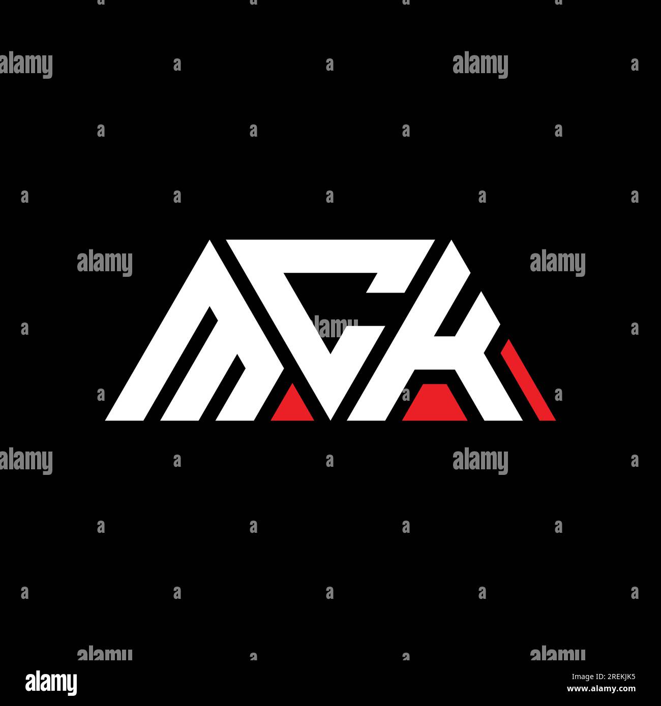MCK triangle letter logo design with triangle shape. MCK triangle logo ...