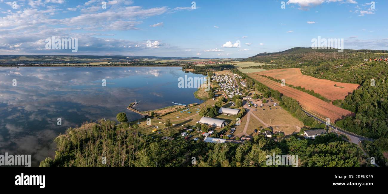Kelbra Reservoir Thuringia Local Recreation Campsite Stock Photo - Alamy