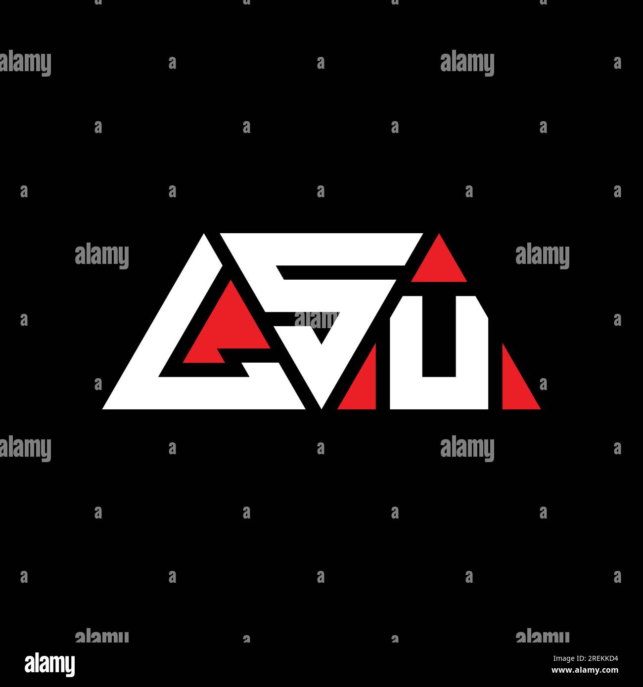 LSU triangle letter logo design with triangle shape. LSU triangle logo ...