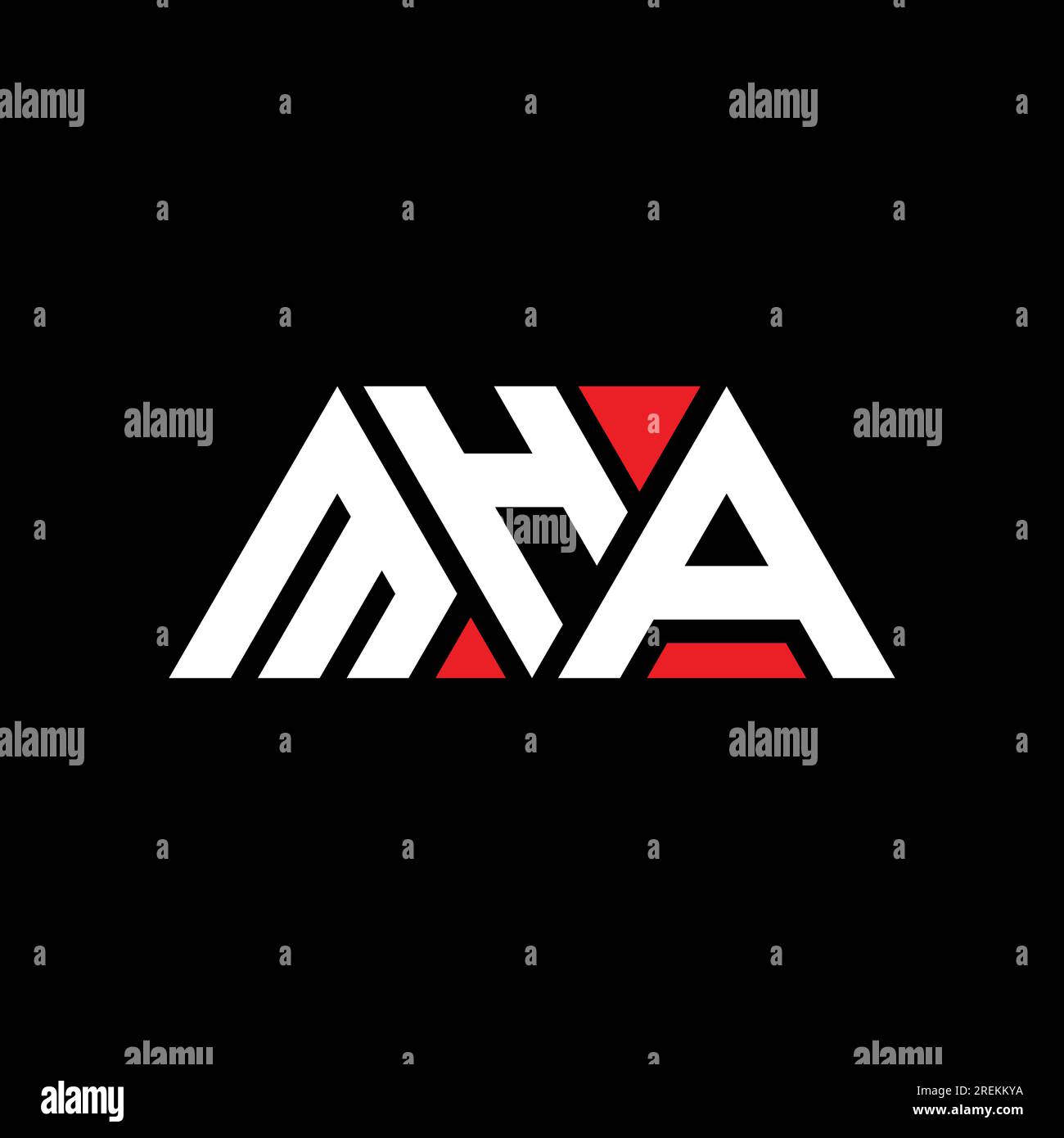 MHA triangle letter logo design with triangle shape. MHA triangle logo ...