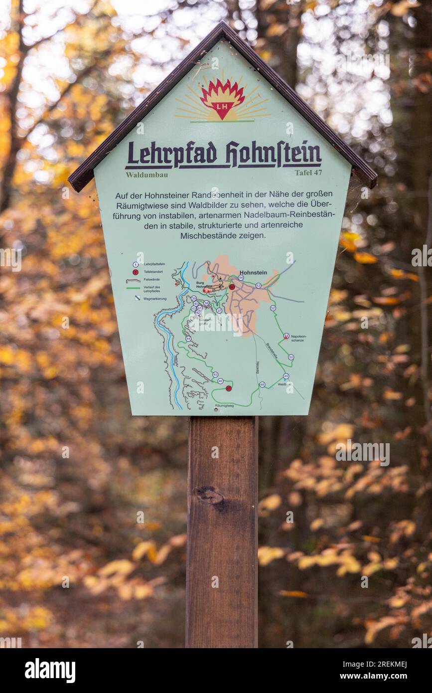 Circular hiking trail around Hohnstein Stock Photo - Alamy
