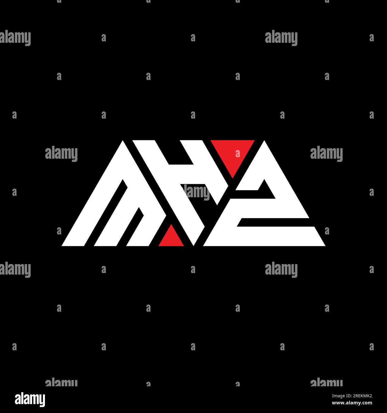 MHZ triangle letter logo design with triangle shape. MHZ triangle logo ...