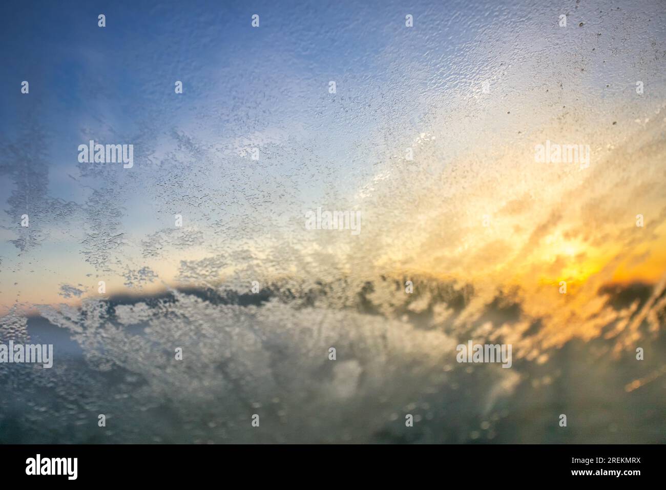 Iced Windscreen Road Traffic Car Zero Visibility Stock Photo - Alamy