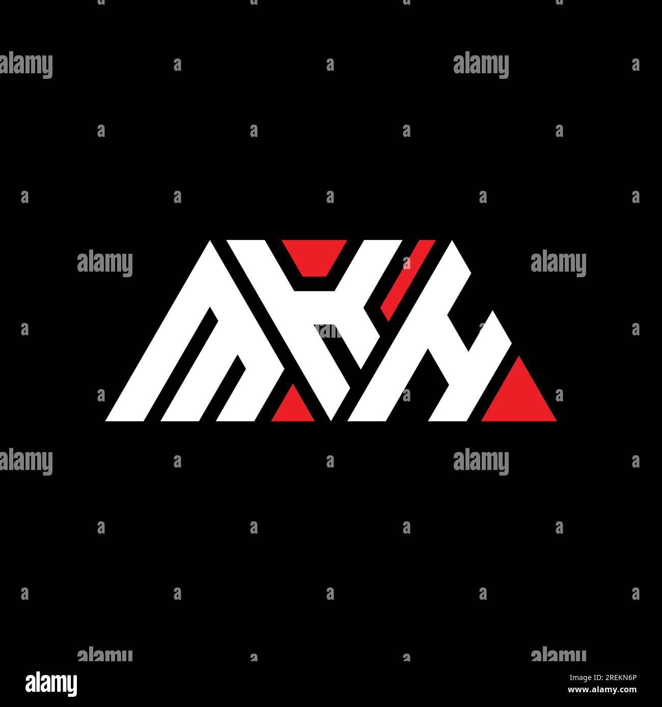 MKH triangle letter logo design with triangle shape. MKH triangle logo ...