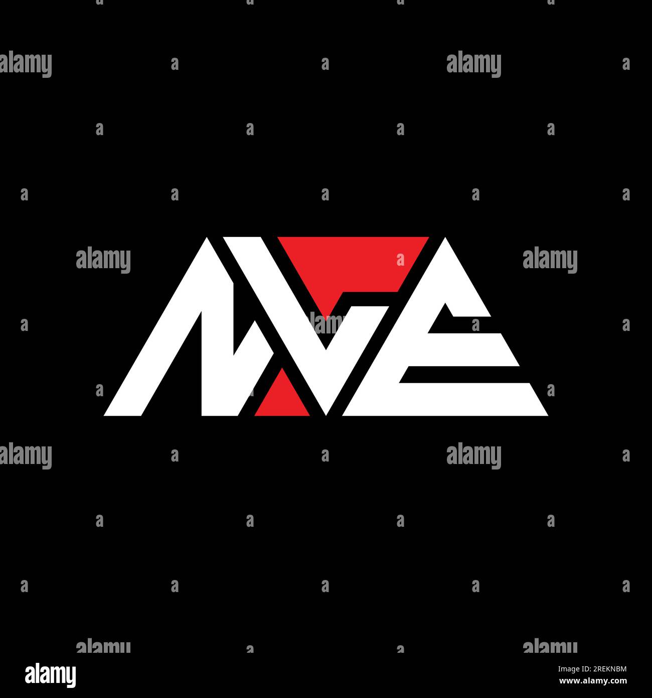 NLE triangle letter logo design with triangle shape. NLE triangle logo ...