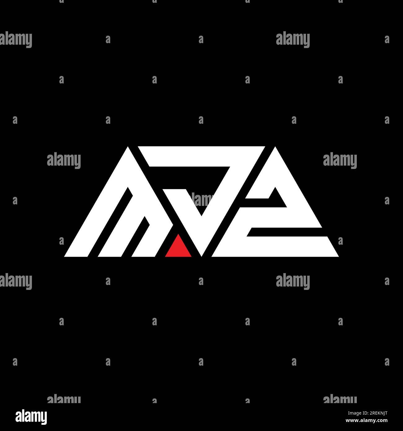 MJZ triangle letter logo design with triangle shape. MJZ triangle logo ...