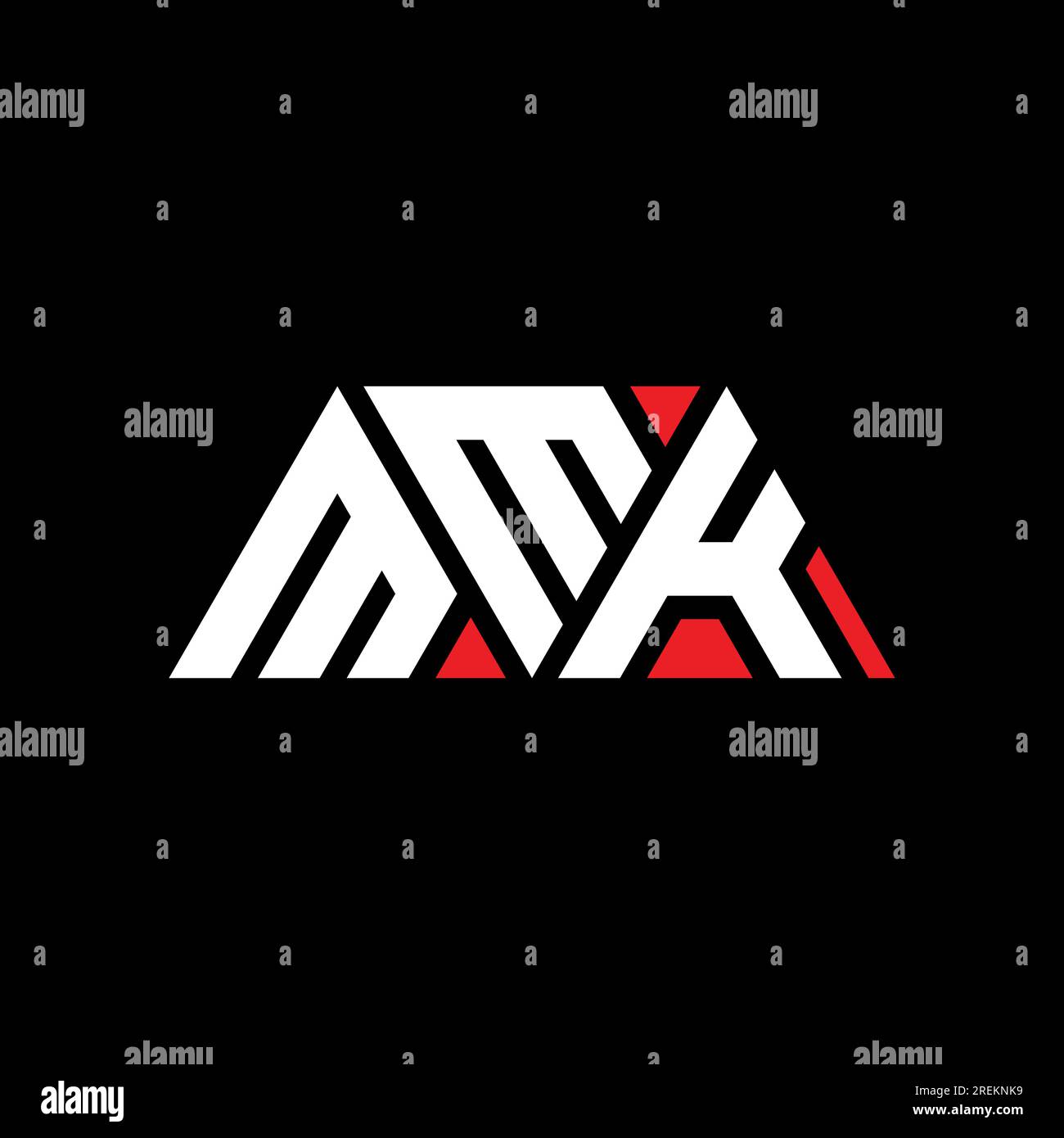 MMK triangle letter logo design with triangle shape. MMK triangle logo ...