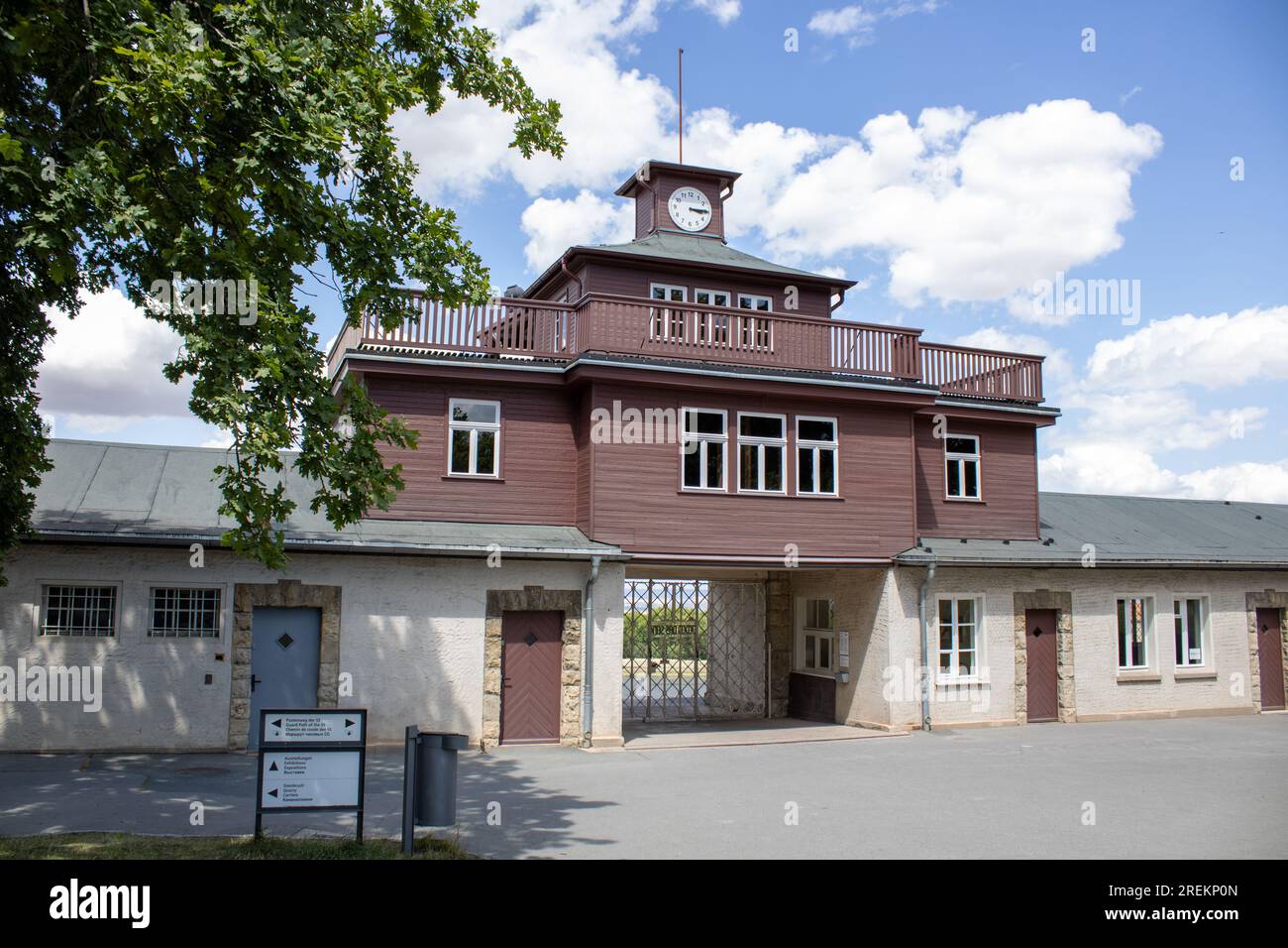 Buchenwald, Germany. 27th July, 2023. The camp gate of the Buchenwald ...