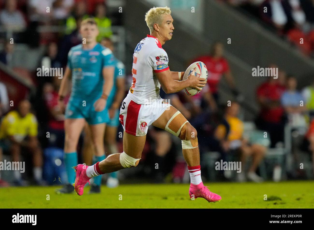 Tee Ritson #25 of St. Helens during the Betfred Super League Round 20 ...
