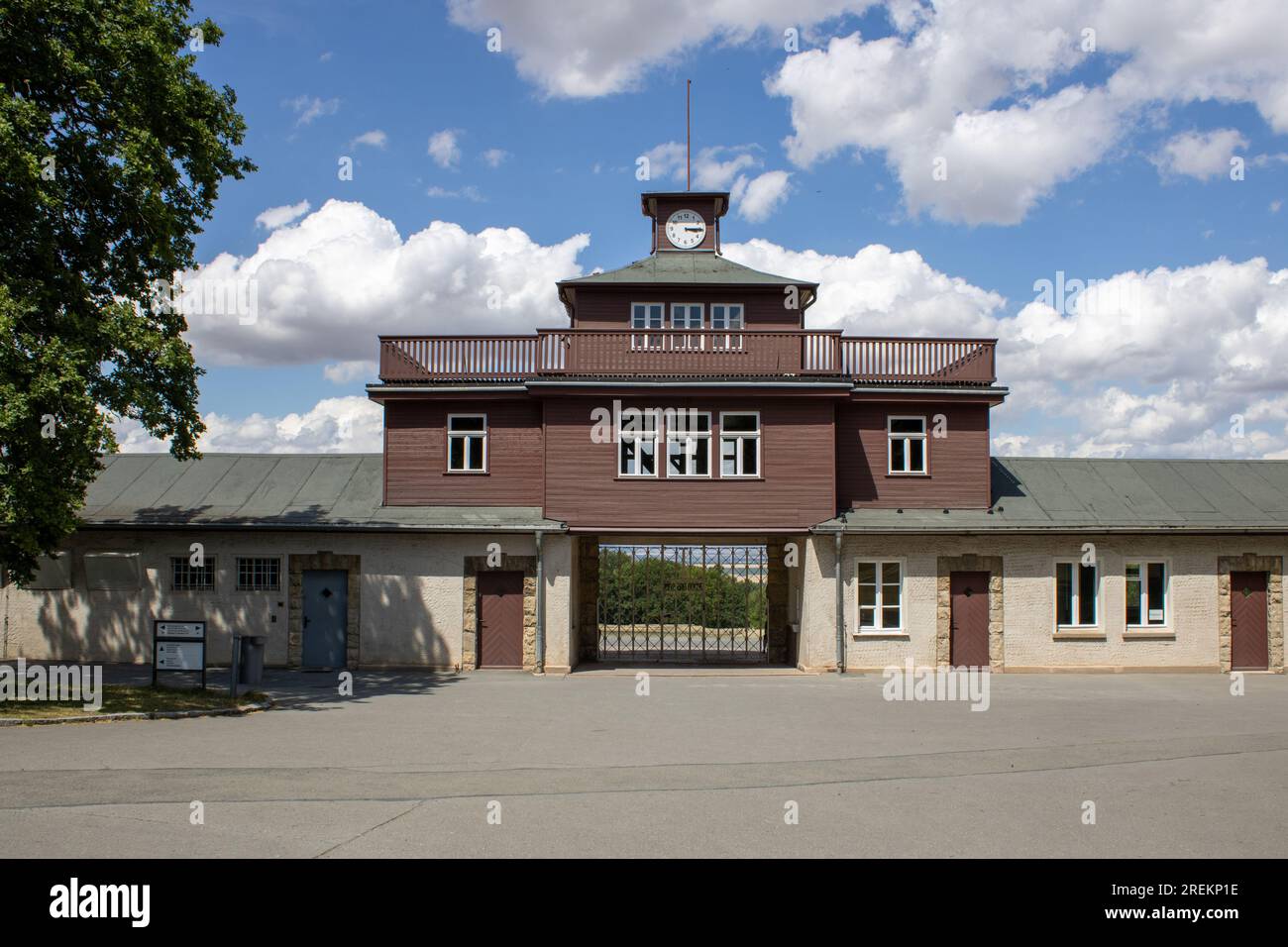 Buchenwald, Germany. 27th July, 2023. The camp gate of the Buchenwald ...