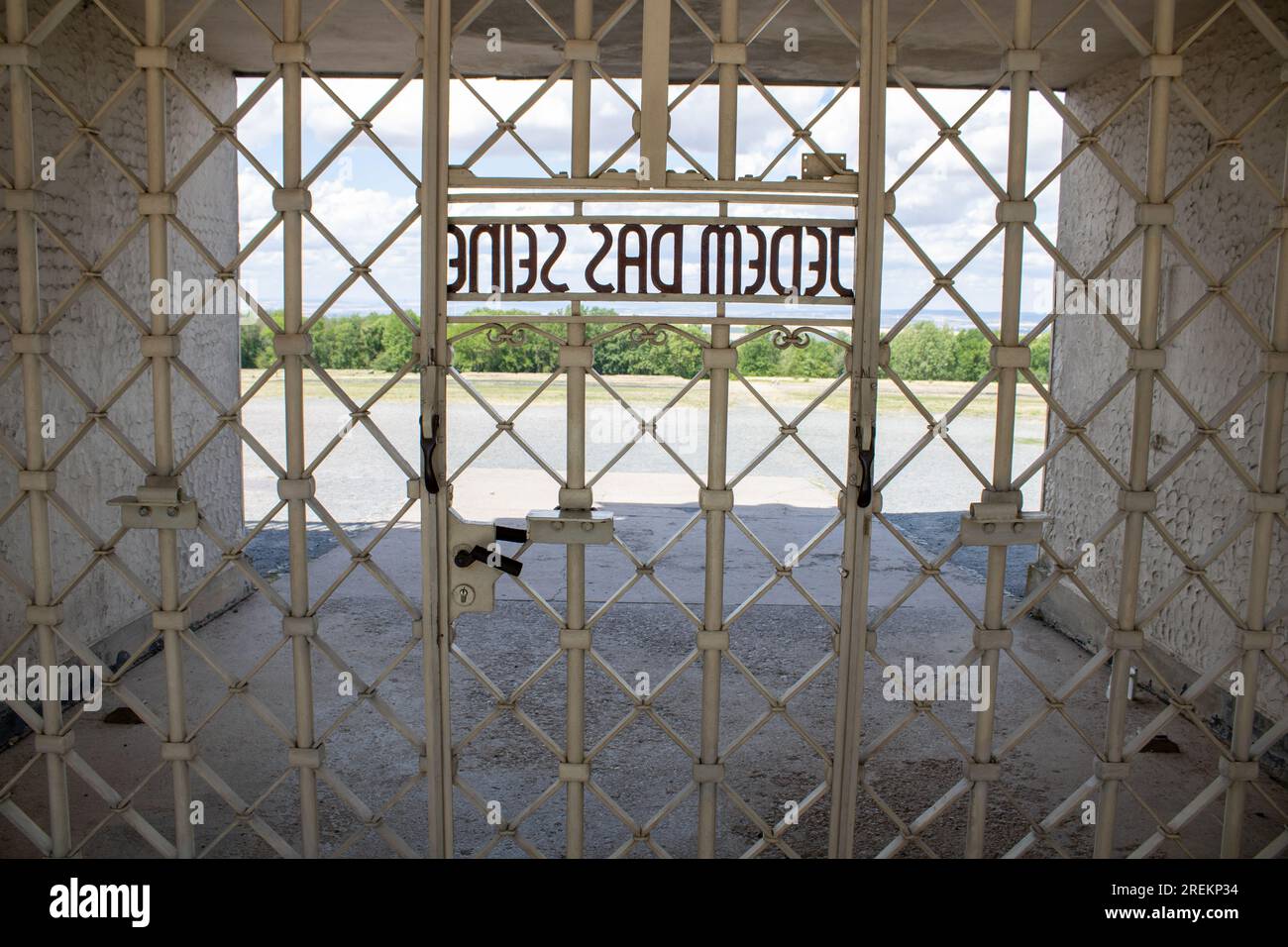 Buchenwald, Germany. 27th July, 2023. The camp gate of the Buchenwald ...