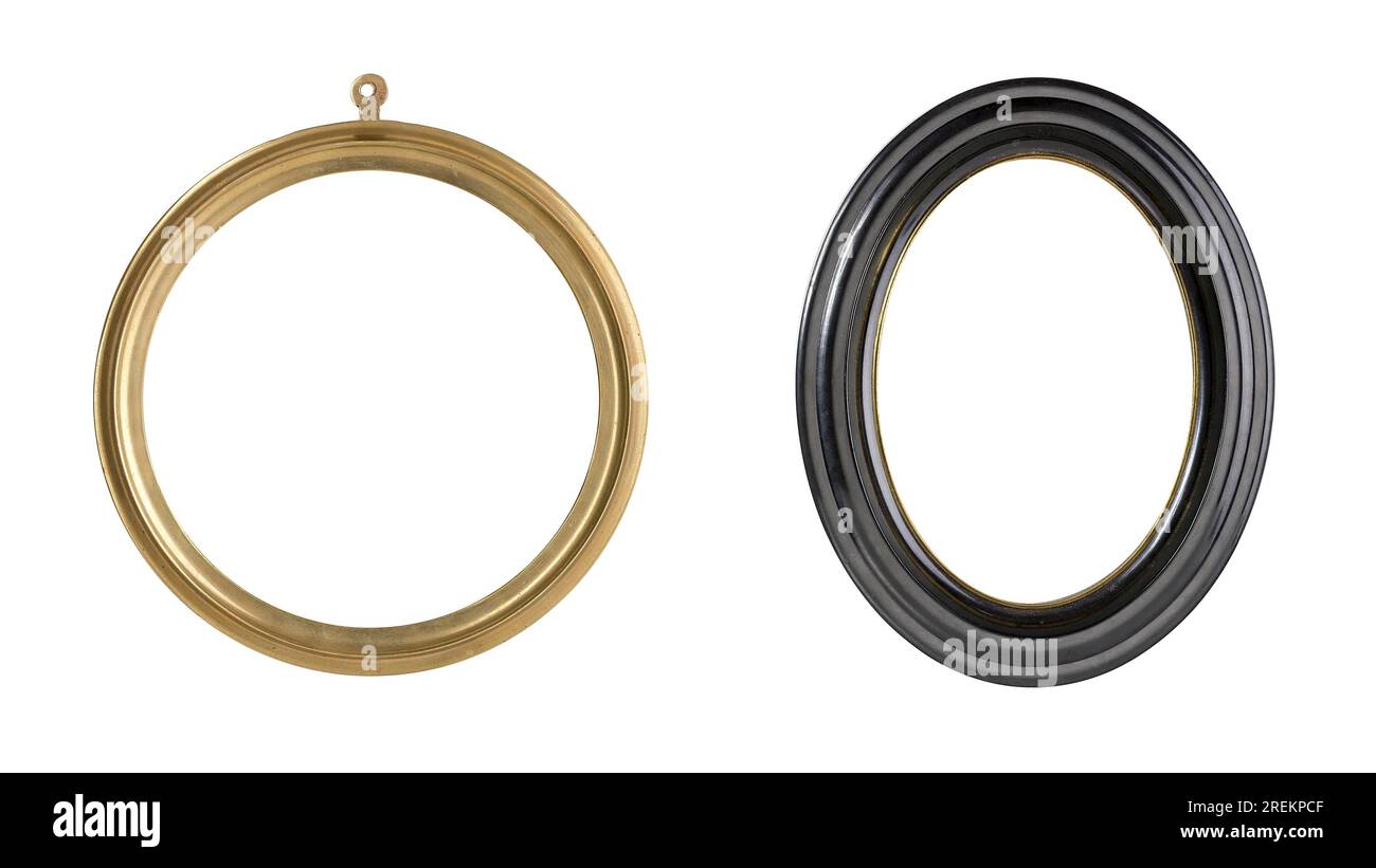 Set of two round picture frames Stock Photo - Alamy