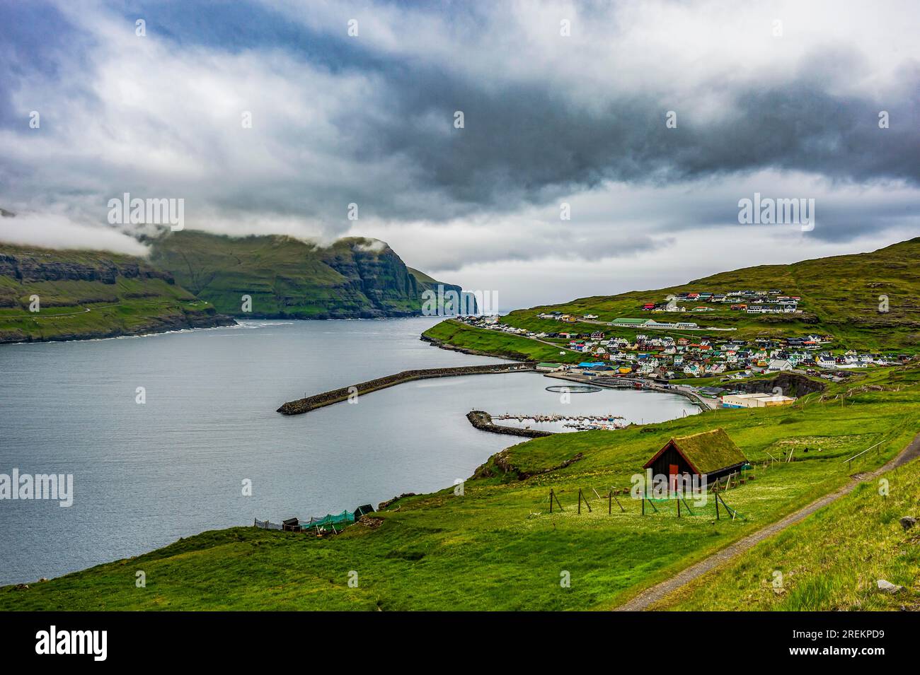 Overlook over Eidi, Eysturoy, Faroe islands, Denmark Stock Photo - Alamy