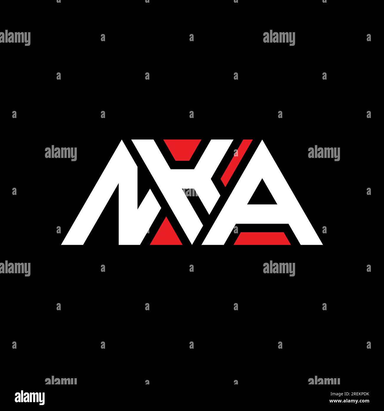 NKA triangle letter logo design with triangle shape. NKA triangle logo ...