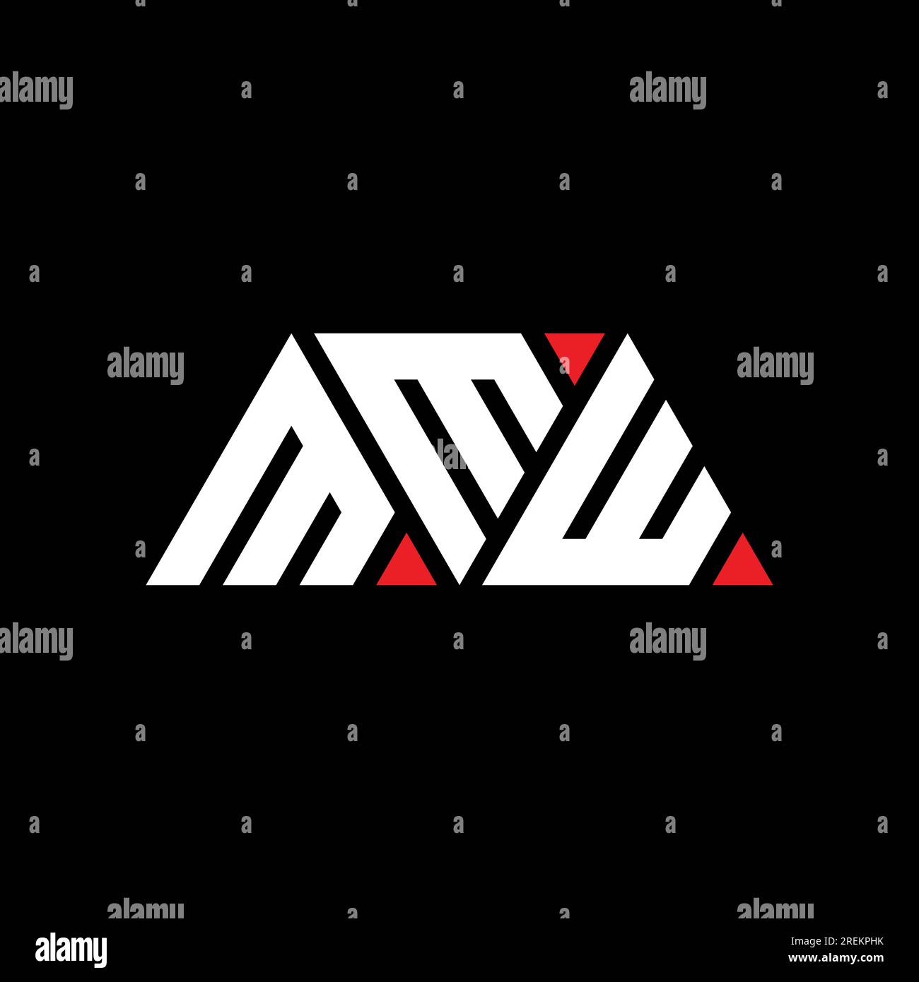 MMW triangle letter logo design with triangle shape. MMW triangle logo ...