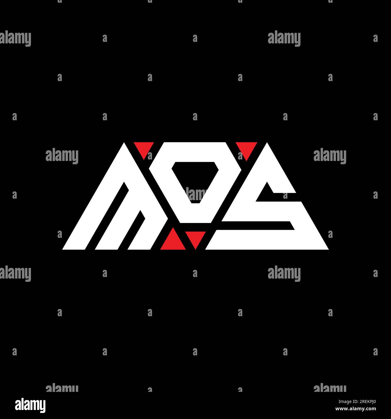 MOS triangle letter logo design with triangle shape. MOS triangle logo ...