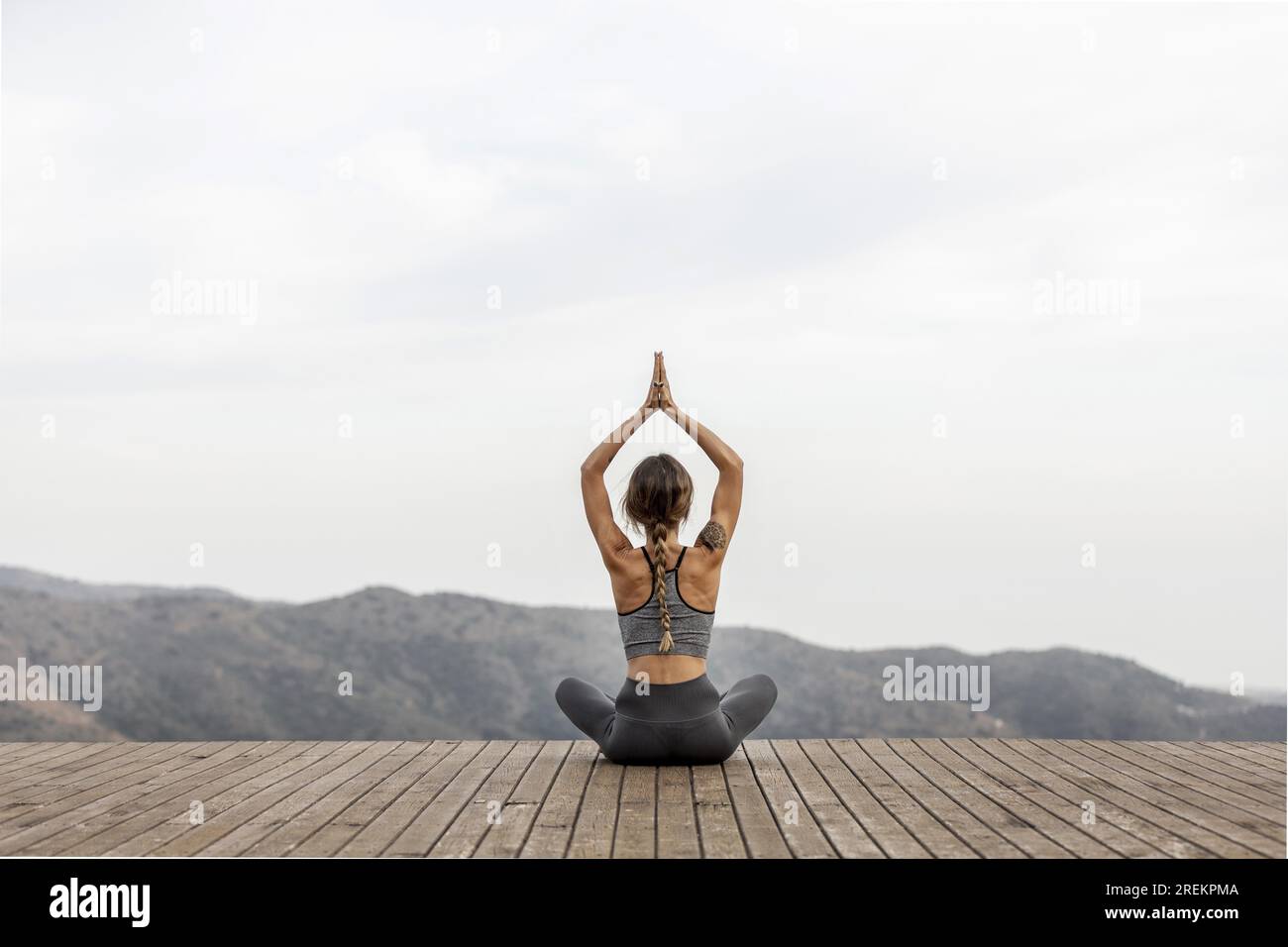 Back view of woman doing yoga outdoors Picture on pik. Resolution and ...