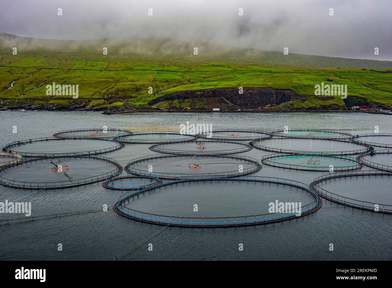 Fish farm in the Faroe islands, Denmark Stock Photo - Alamy