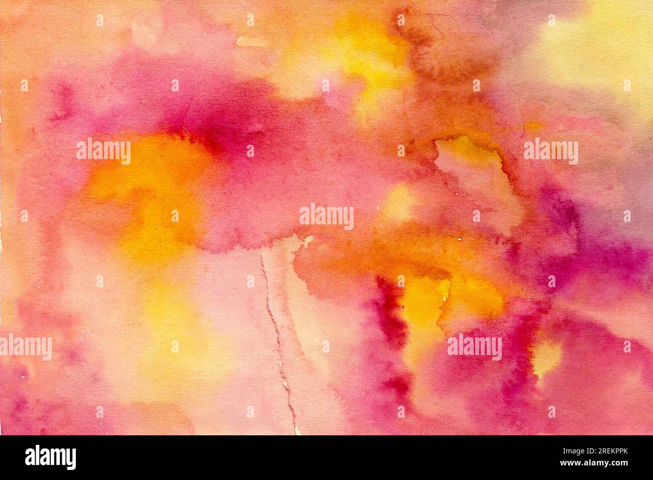 Pink-Yellow watercolor paper background texture Stock Photo - Alamy