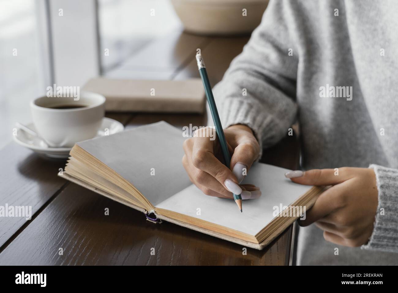 Close up hand writing notebook. Resolution and high quality beautiful ...