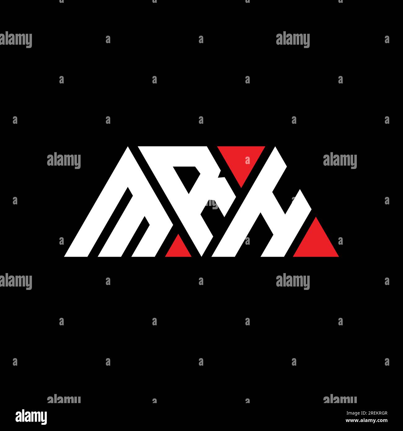 MRH triangle letter logo design with triangle shape. MRH triangle logo ...