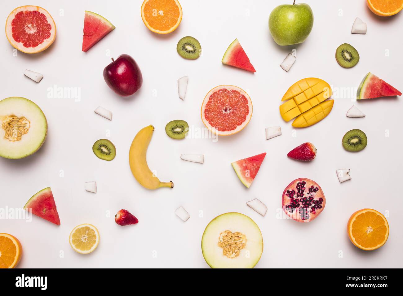 Different abstract slices tropic fruits. Resolution and high quality ...