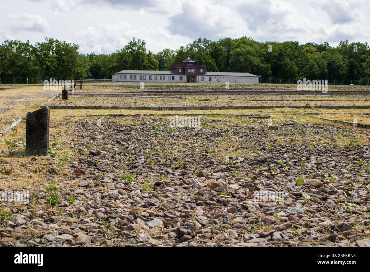 Buchenwald, Germany. 27th July, 2023. View in the camp in the direction ...