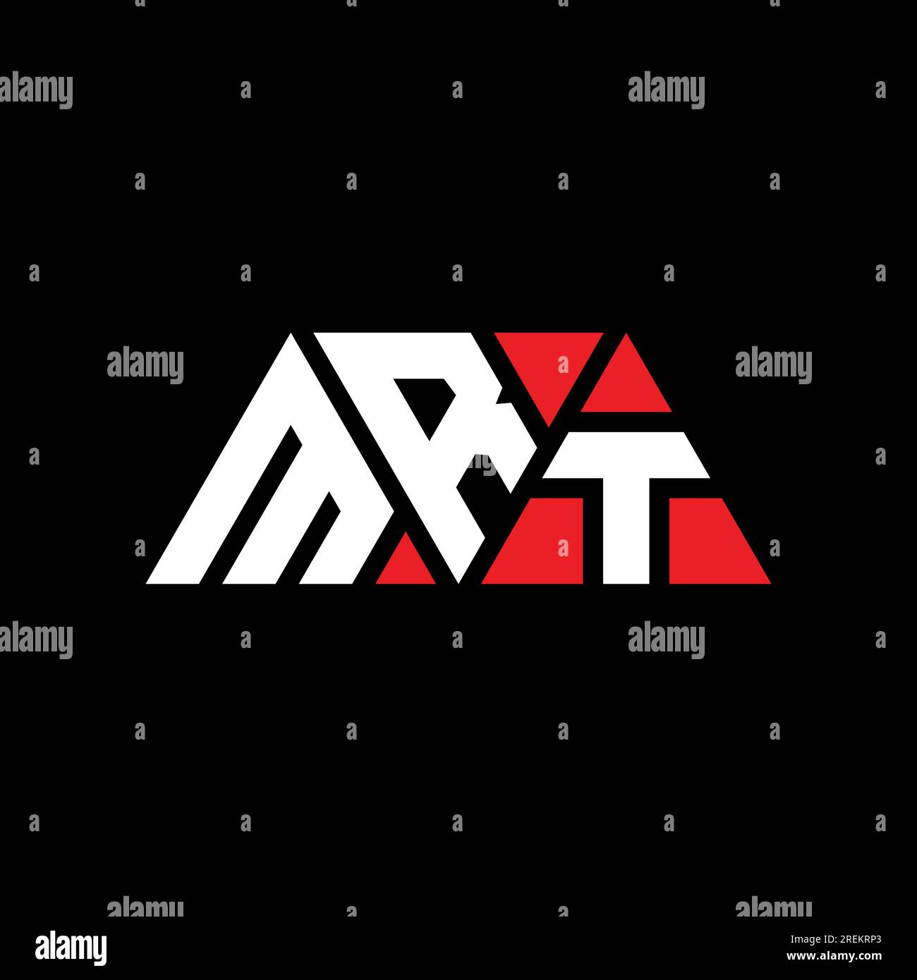 MRT triangle letter logo design with triangle shape. MRT triangle logo ...