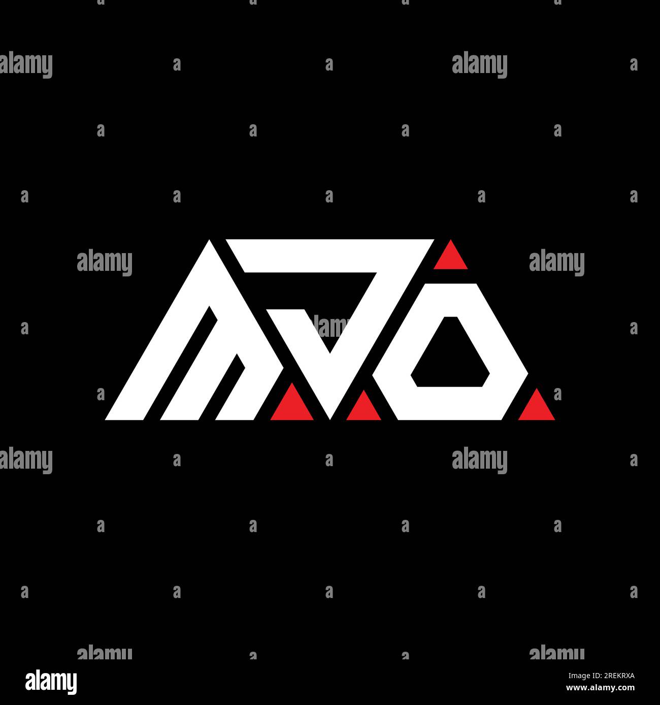 MJO triangle letter logo design with triangle shape. MJO triangle logo ...