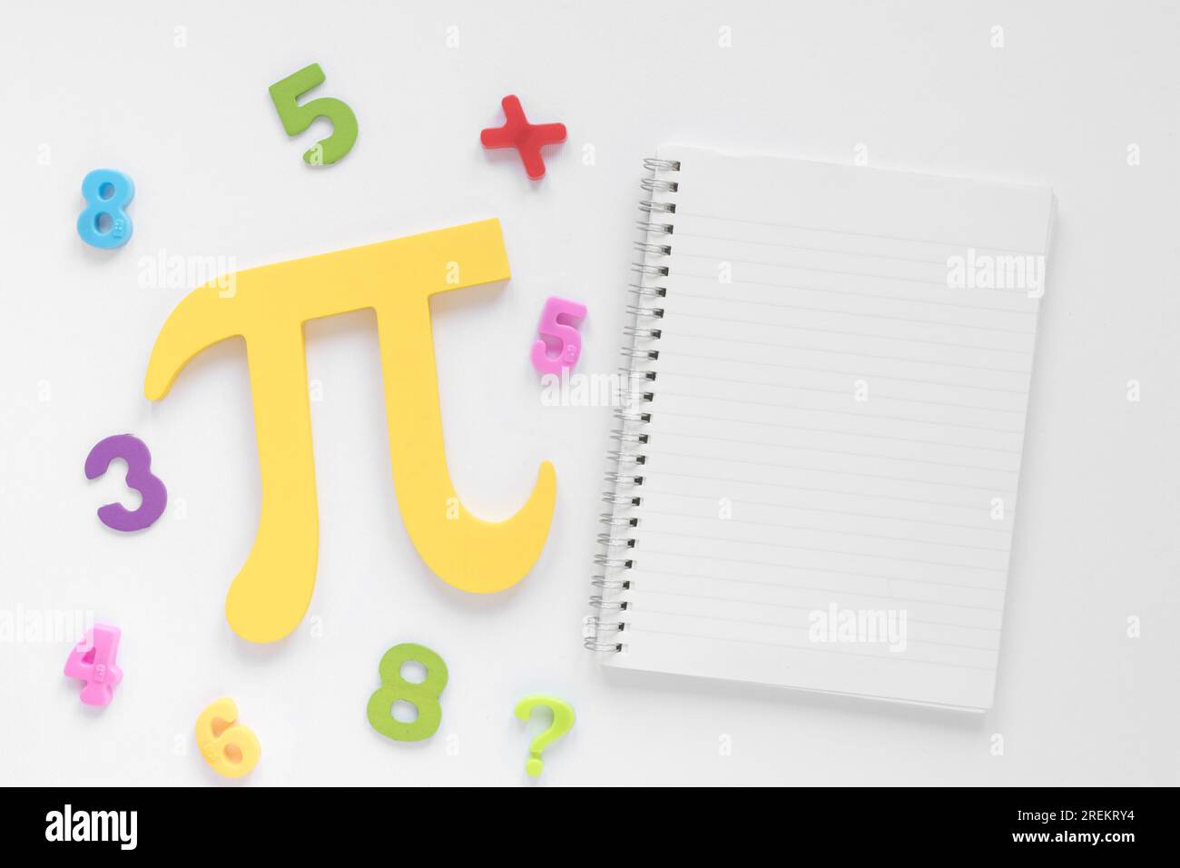 Flat lay math science pi symbol copy space notepad. Resolution and high ...