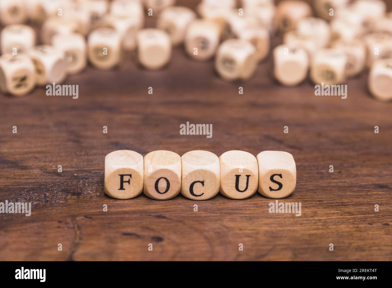 Focus letters written wooden cubes table. Resolution and high quality ...