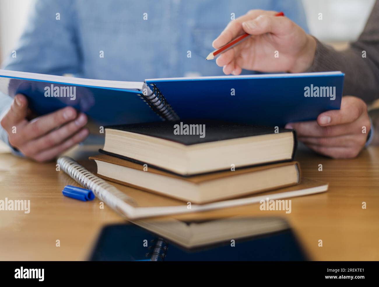 High angle man holding notebook. Resolution and high quality beautiful ...