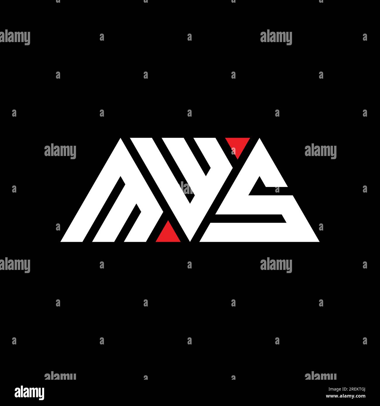 MWS triangle letter logo design with triangle shape. MWS triangle logo ...