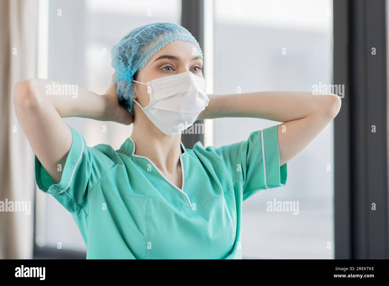 Low angle nurse tired. Resolution and high quality beautiful photo ...