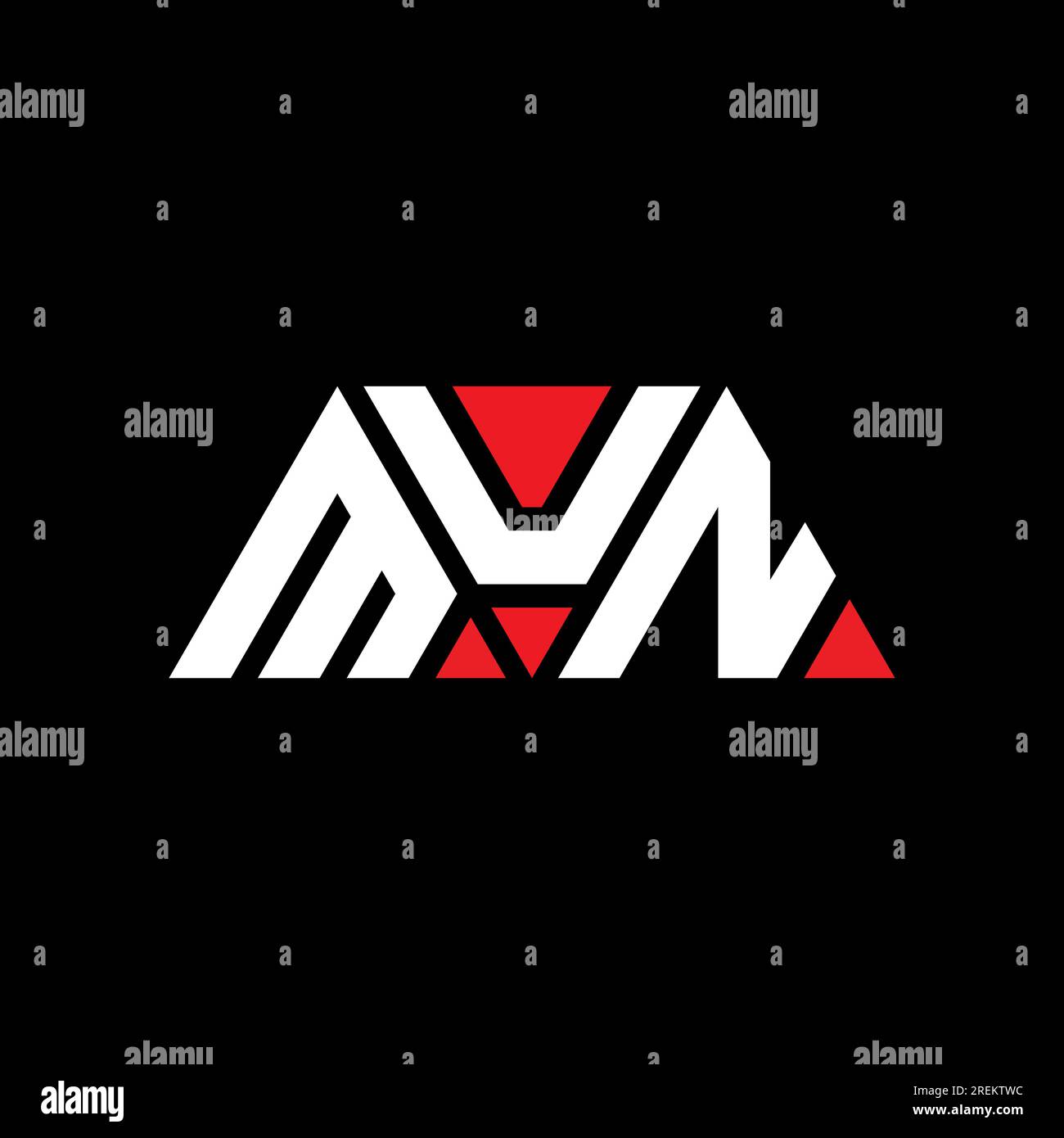 MUN triangle letter logo design with triangle shape. MUN triangle logo ...