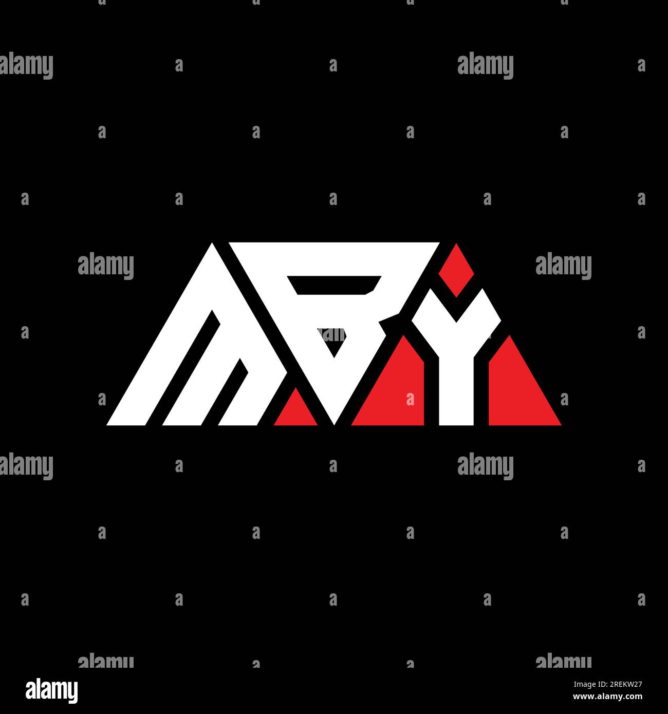 MBY triangle letter logo design with triangle shape. MBY triangle logo ...